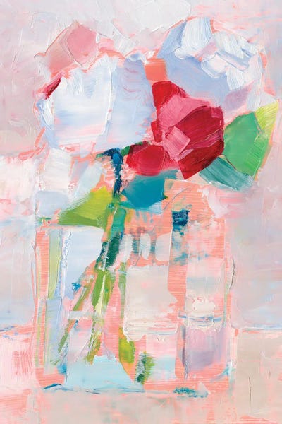 Painting Of Flowers In Vase Abstract