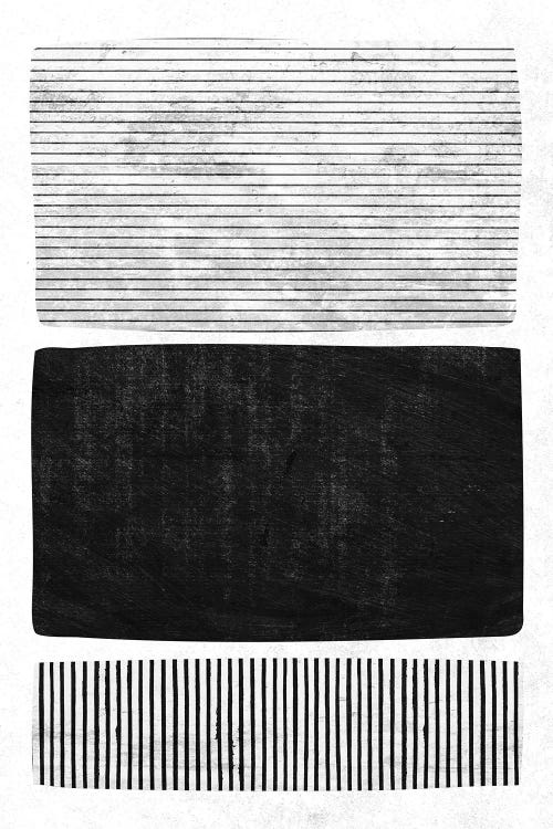 Minimalist B&W Lines Blocks I Canvas - Canvas Wall Art | EmcDesignLab