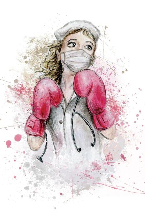 Fighting Nurse I Canvas Wall Art by Ephrazy Graphics | iCanvas