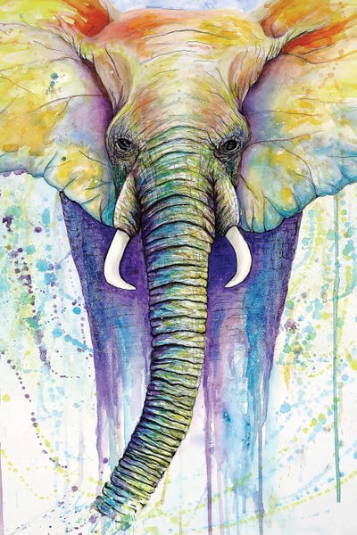 Watercolor Elephant Head