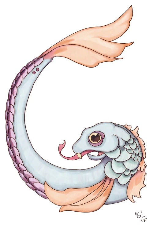 Monster Letter G Canv - Canvas Wall Art | Might Fly Art & Illustration