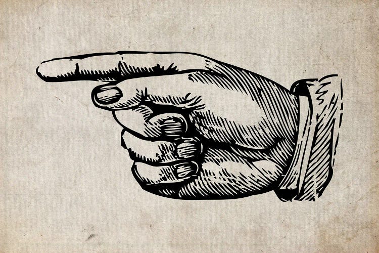 Victorian Pointing Finger Landscape Le - Canvas Wall Art | FisherCraft