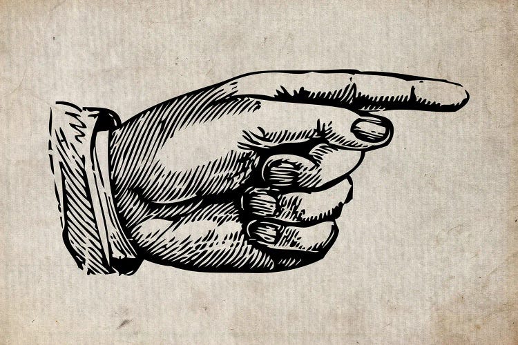 Victorian Pointing Finger Landscape Ri - Canvas Wall Art | FisherCraft