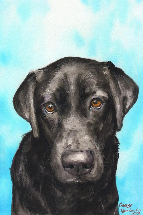 Black Lab Canvas Wall Art by George Dyachenko | iCanvas