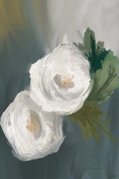 White Painted Flowers Canvas Wall Art by Gigi Louise | iCanvas
