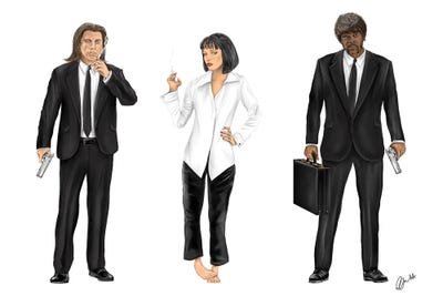 Pulp Fiction Characters Canvas Art | iCanvas