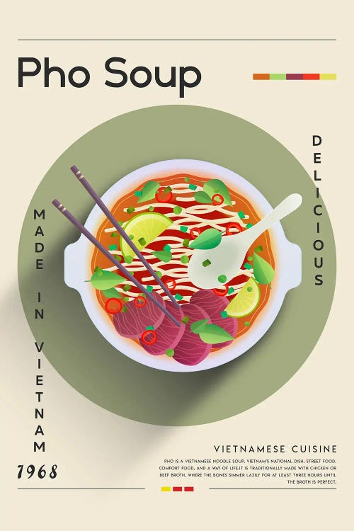 Pho Soup I Canvas Wall Art by GastroWorld | iCanvas