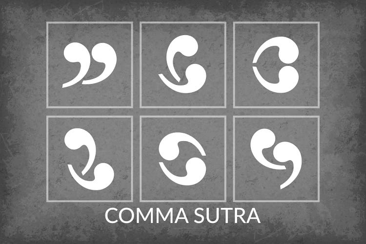 Comma Sutra Canvas Wall Art by GetYourNerdOn | iCanvas