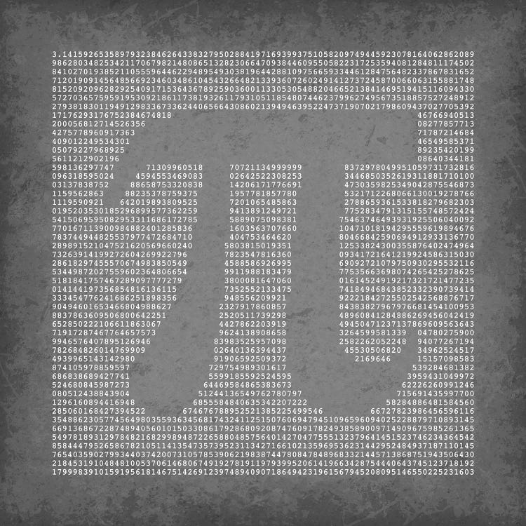 Pi Shape Digits Canvas Wall Art by GetYourNerdOn | iCanvas