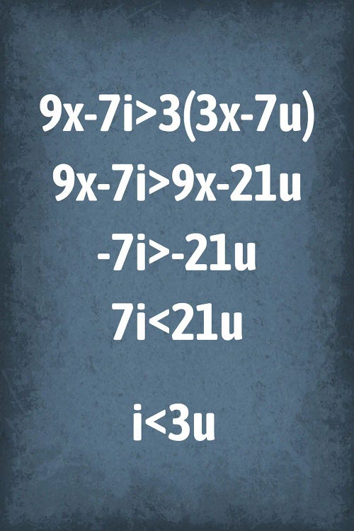 I Love You Math Equation Canvas Wall Art by GetYourNerdOn | iCanvas