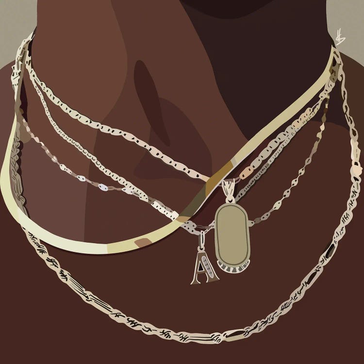 Gold Chains Canvas Wall Art by Artpce | iCanvas