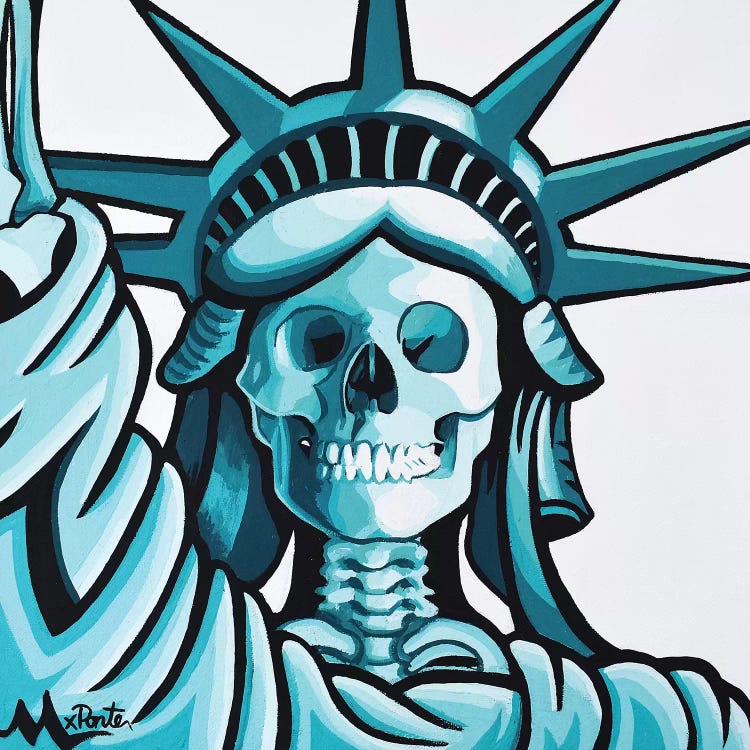 Dead Liberty Canvas Wall Art by Hybrid Life Art | iCanvas