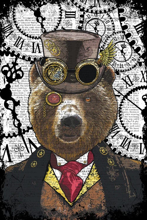 Steampunk Bear Canvas Wall Art by In the Frame Shop | iCanvas