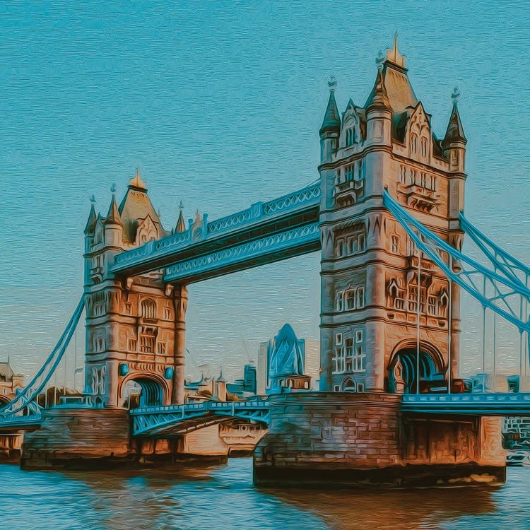 Tower Bridge Canvas Wall Art by Ievgeniia Bidiuk | iCanvas