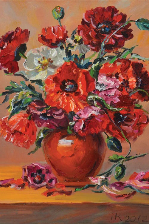 Poppies V Canvas Wall Art by Iryna Kastsova | iCanvas