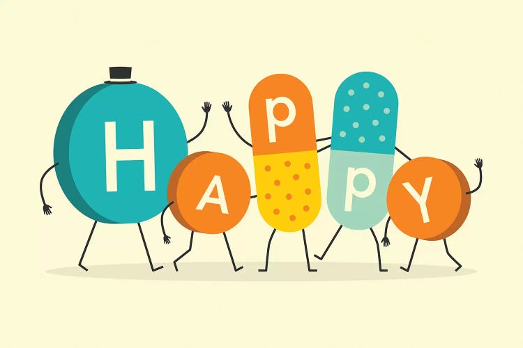 Happy Pills Canvas Wall Art by Jazzberry Blue | iCanvas