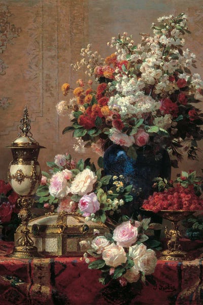 Jean Baptiste Robie Boudoir Art Vintage Frame Flower Floral Print XL ...