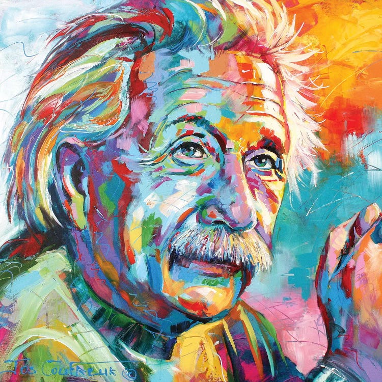 Einstein Canvas Wall Art by Jos Coufreur | iCanvas