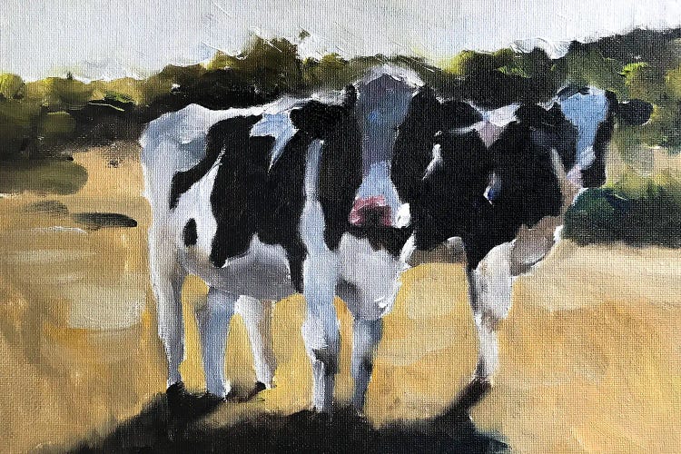 Two Cows In A Field Canvas Wall Art by James Coates | iCanvas