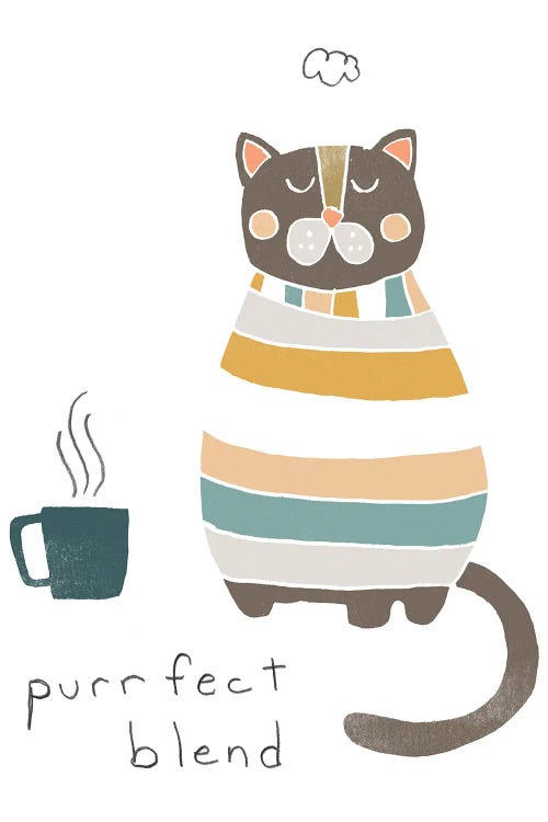Coffee And Cats Canvas Wall Art by Jamie Morath | iCanvas
