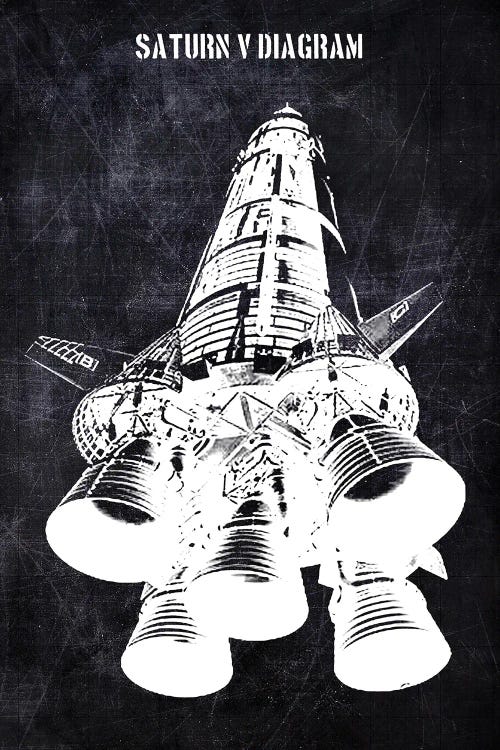 Saturn V Diagram Canvas Wall Art by Joseph Fernando | iCanvas