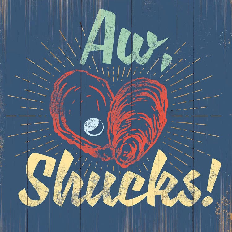 Aw Shucks In Blue Canvas Wall Art by JJ Brando | iCanvas