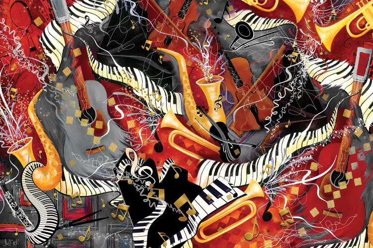 Music Jam Canvas Wall Art by Juleez | iCanvas