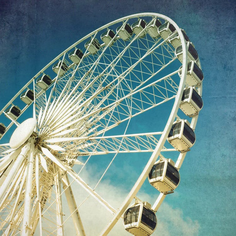 Ferris Wheel, Retro Style Canvas Wall Art by Jane Rix | iCanvas