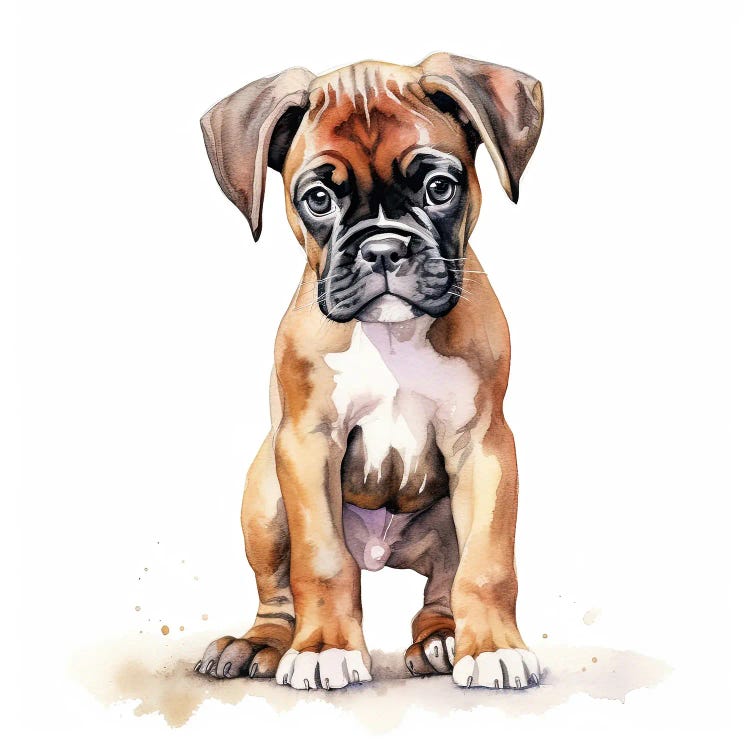 Boxer Puppy Canvas Wall Art by Jane Rix | iCanvas