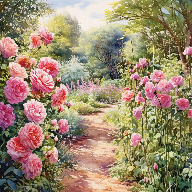Rose Garden Canvas Wall Art by Jane Rix | iCanvas