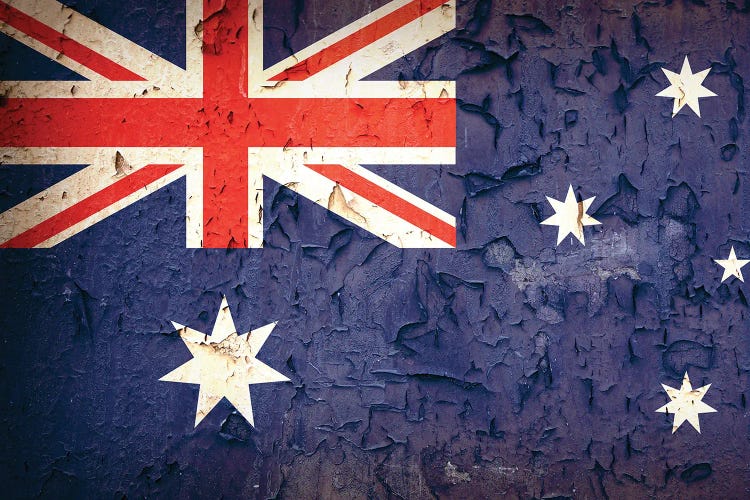 Vintage Australian Flag Canvas Wall Art by Jane Rix | iCanvas