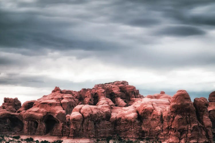 Lightning At Church Rock, Red Rock - Canvas Wall Art | Tim Fitzharris