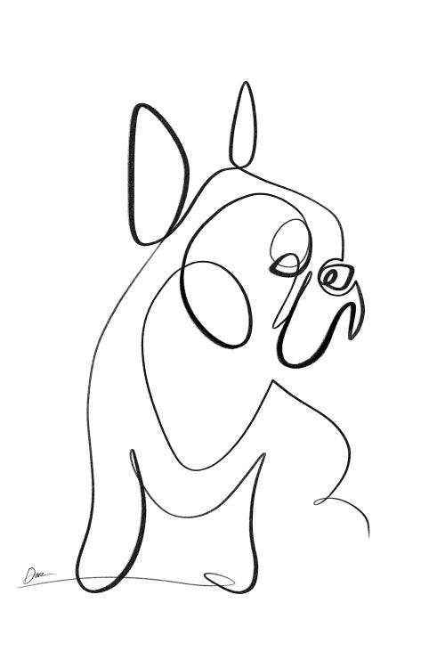 French Bulldog With One Line Canvas Wall Art by Dane Khy | iCanvas