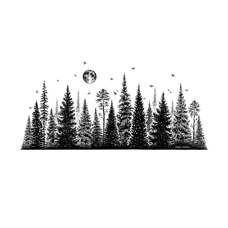Treescape Line Canvas Wall Art by Kaari Selven | iCanvas