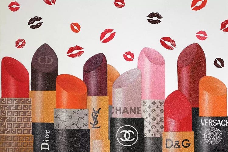 Watercolor Lipsticks Canvas Wall Art by Lanie Loreth | iCanvas