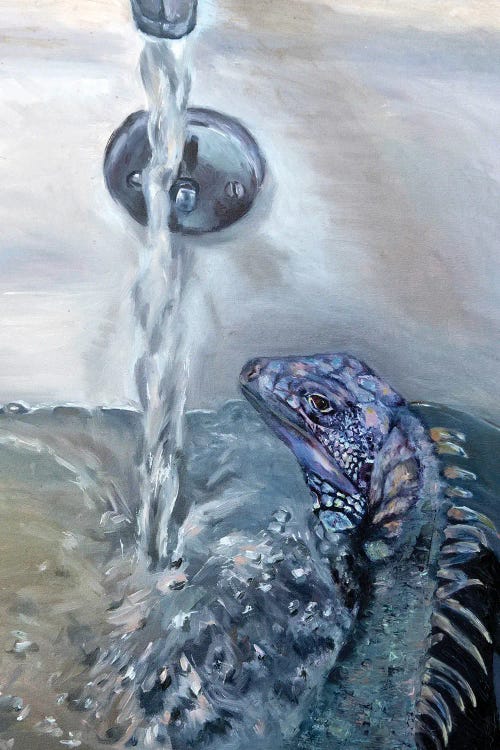 Lizard Bath Canvas Wall Art by Lisa Goldfarb | iCanvas
