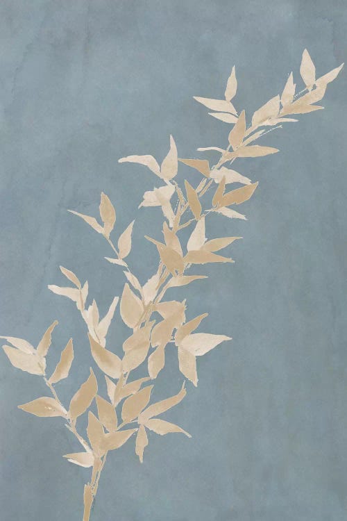 Tan Leaf on Blue II Canvas Wall Art by Lanie Loreth | iCanvas