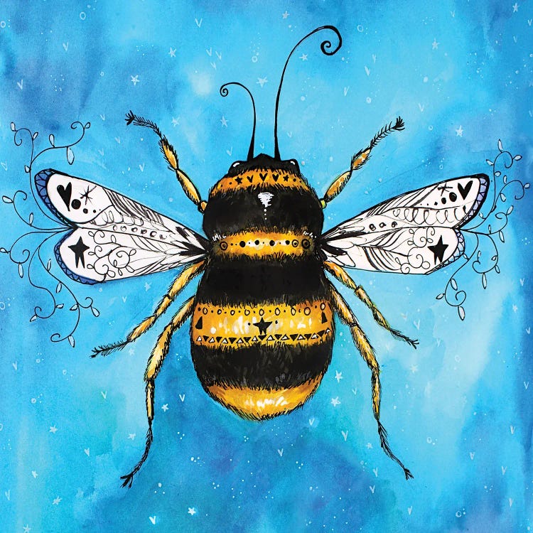 Beautiful Bumblebee Canvas Wall Art by Tamara Laporte | iCanvas