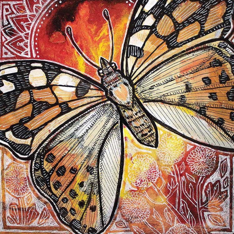 Painted Lady Canvas Wall Art by Lynnette Shelley | iCanvas