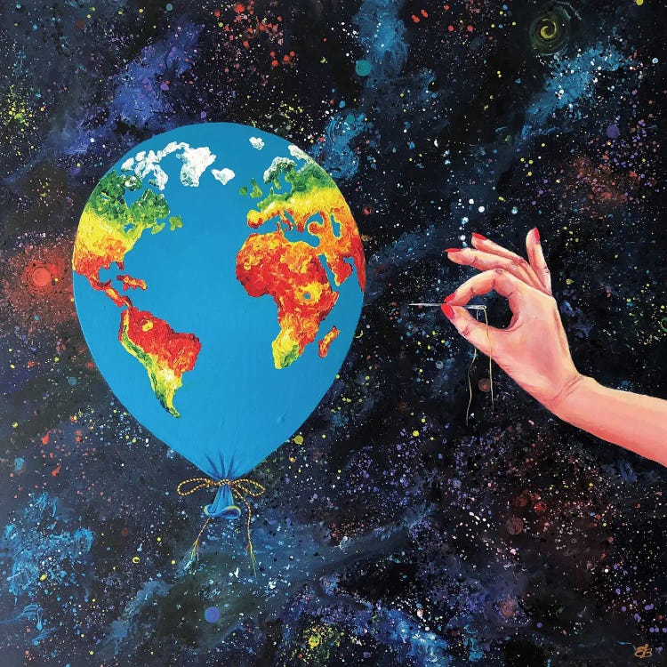 My Planet - Balloon II Canvas Wall Art by Lena Smirnova | iCanvas