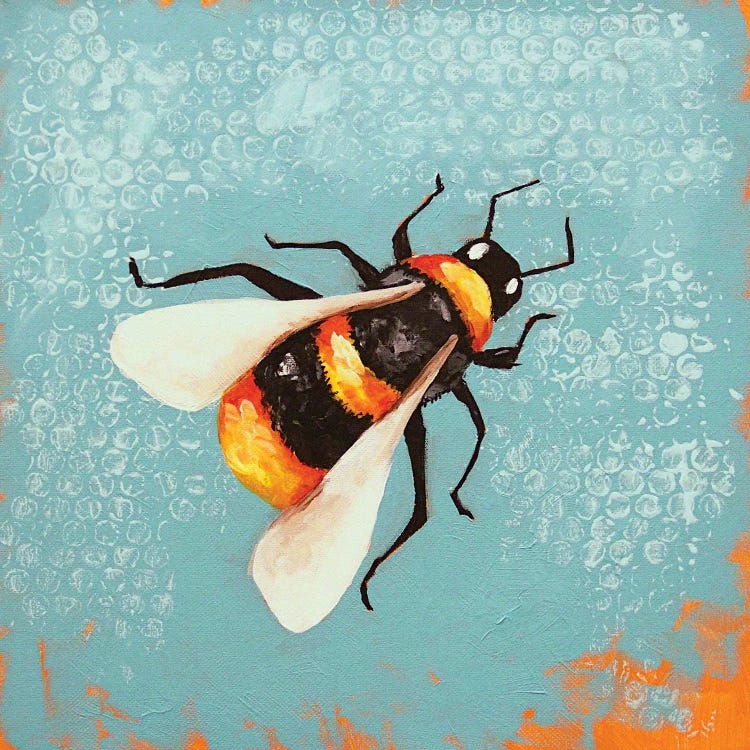 Bee Painting Canvas Wall Art by Lucia Stewart | iCanvas