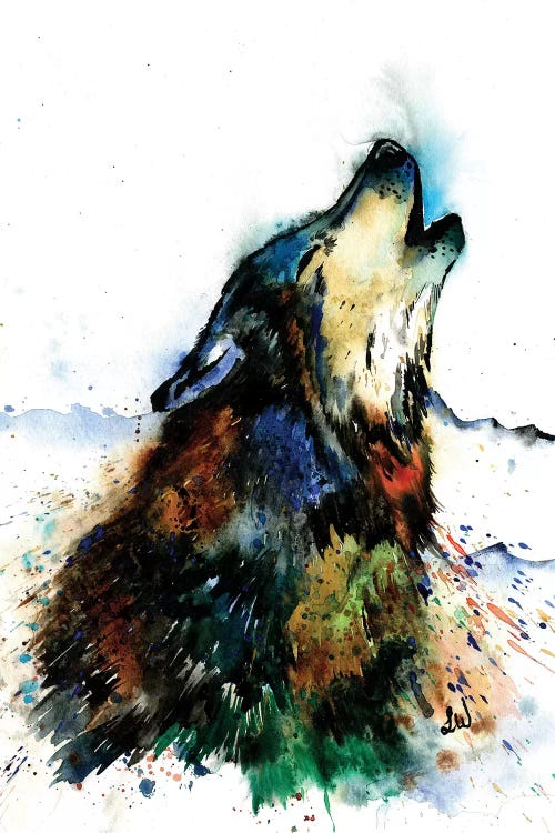 Howling Wolf Canvas Wall Art by Lisa Whitehouse | iCanvas