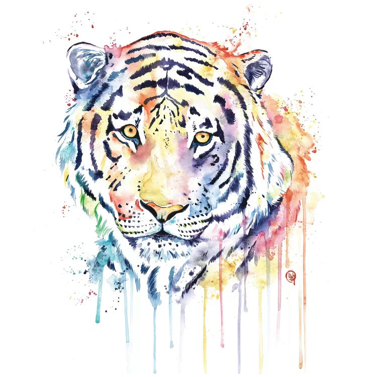 Rainbow Tiger Canvas Wall Art by Lisa Whitehouse | iCanvas