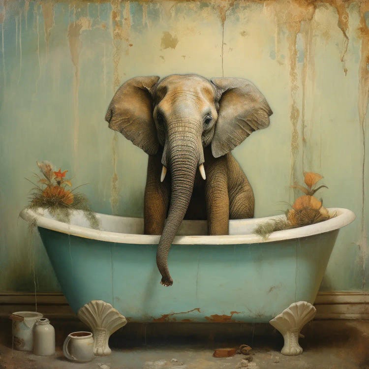 Bathroom Jungle Joy XCI Canvas Wall Art by Lazar Studio | iCanvas