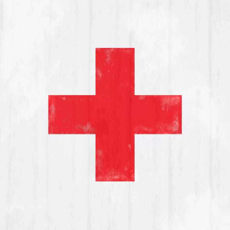 Modern Art- Red Cross Canvas Wall Art by 5by5collective | iCanvas