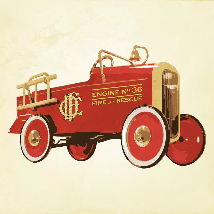 Modern Art- Fire Engine 36 Canvas Wall Art by 5by5collective | iCanvas