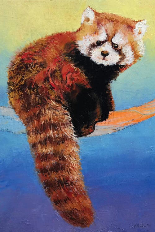 Red Panda Moon Canvas Wall Art by Michael Creese | iCanvas