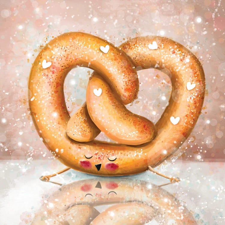 Pretzel Yoga Pose Canvas Wall Art by Ania Maria Draws | iCanvas