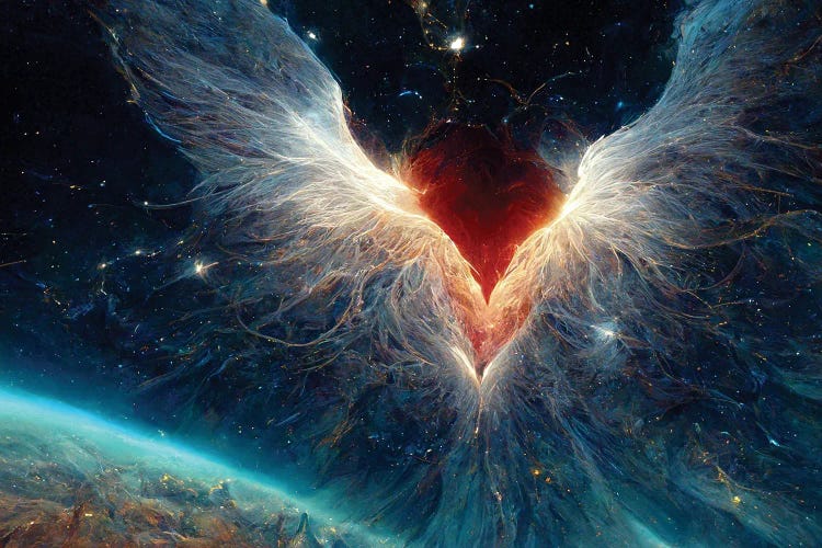 Plasma Wings In Space II Canvas Wall Art by Mike Kiev | iCanvas