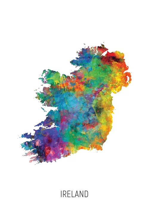 Ireland Map Canvas Wall Art by Michael Tompsett | iCanvas